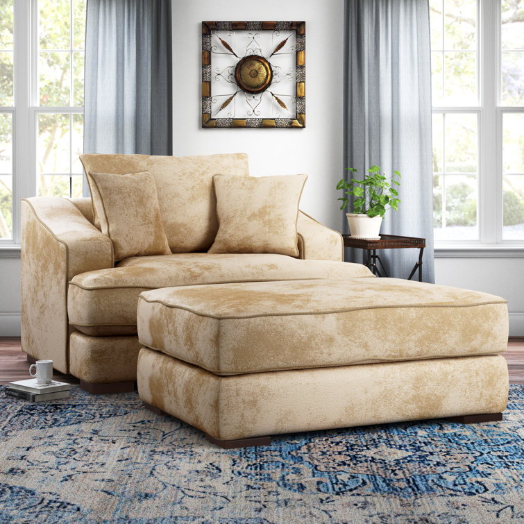 large comfy chair with ottoman
